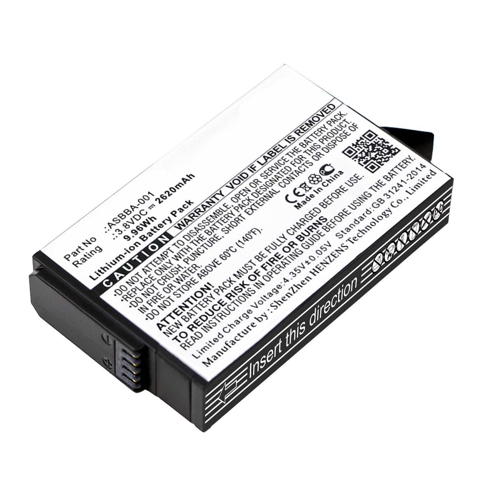 Gopro 601-12862-000, ASBBA-001, SBDC1B Battery 2620mAh – NextBatteries.com