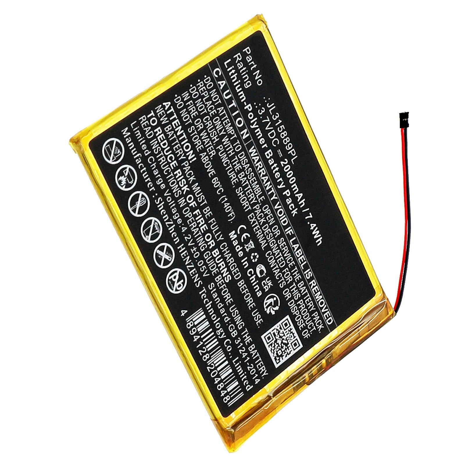Bookeen JL315889PL, CYBFT1F-BK Battery 2000mAh Li-Polymer ...