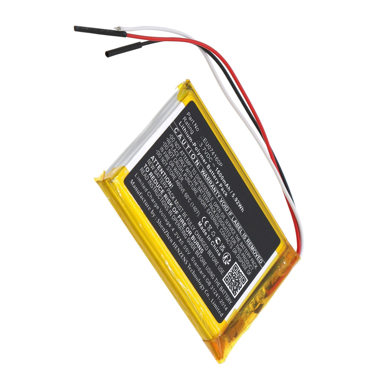 RAND McNally EU074160P, TND-730 Replacement Battery 1600mAh Li-Polymer ...
