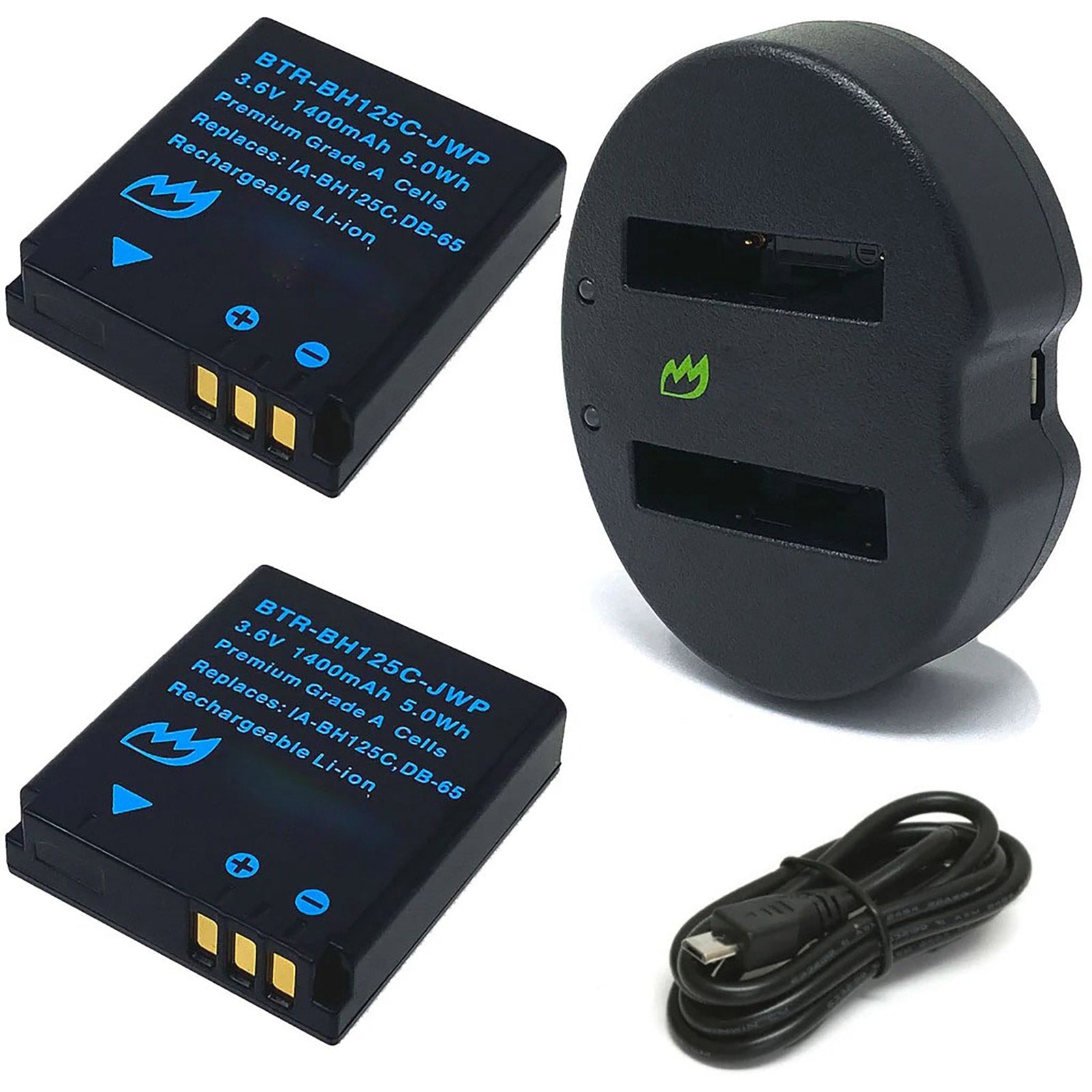 (2-Pack) Ricoh R30 Battery 1400mAh & USB Dual Charger – NextBatteries.com