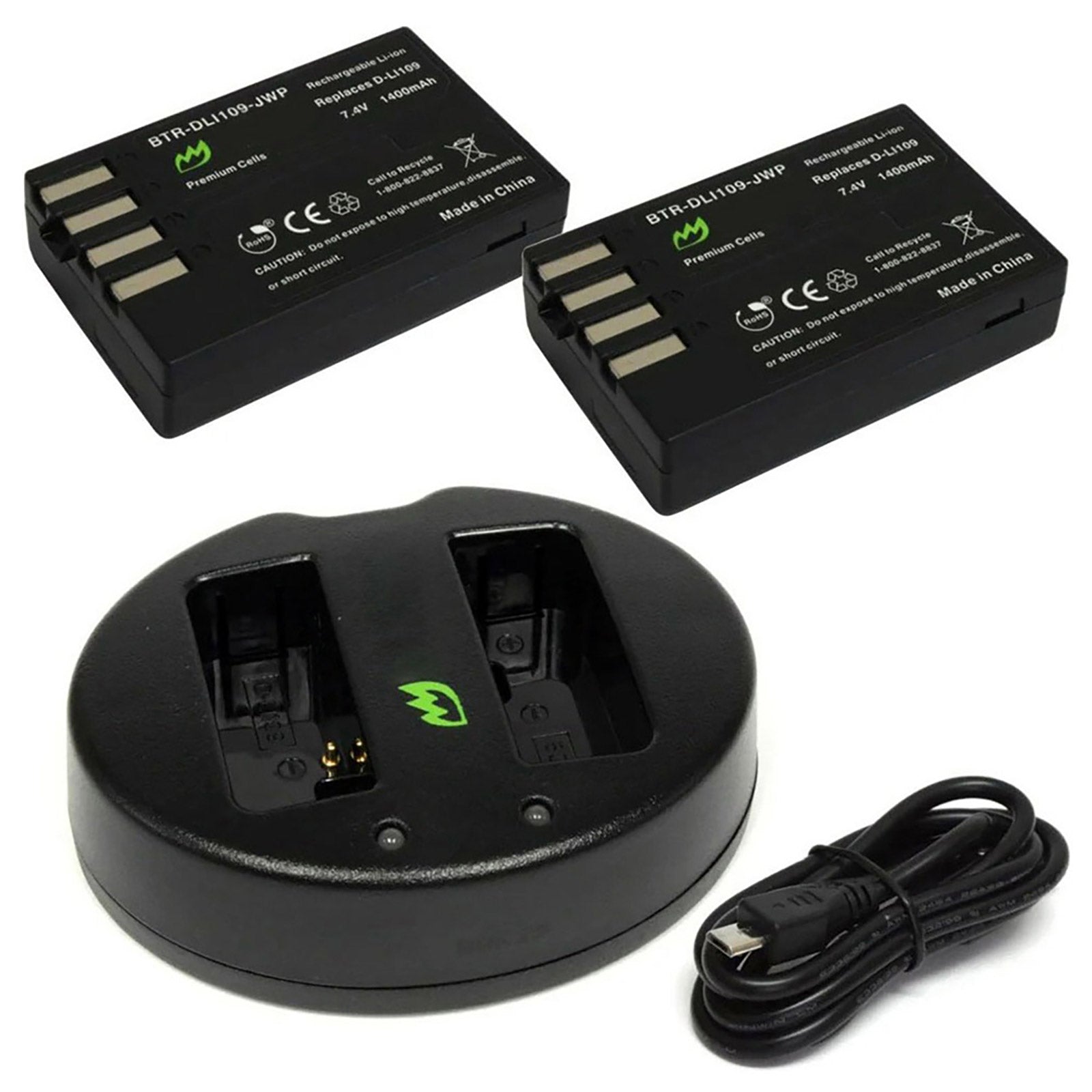 (2-Pack) Pentax Kr Battery 1400mAh & Dual Charger – NextBatteries.com