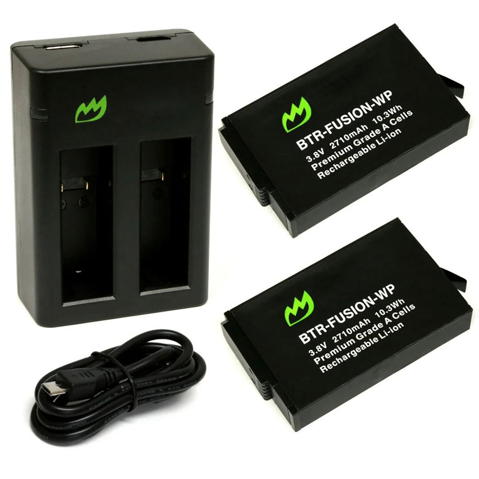 (2-Pack) GoPro Fusion Battery 2710mAh & Dual Charger – NextBatteries.com