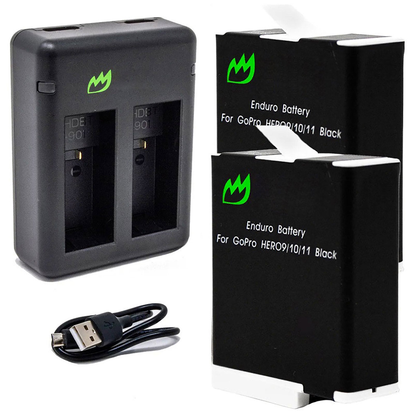 (2-Pack) GoPro HERO12 Enduro Battery 1730mAh & Dual Charger ...