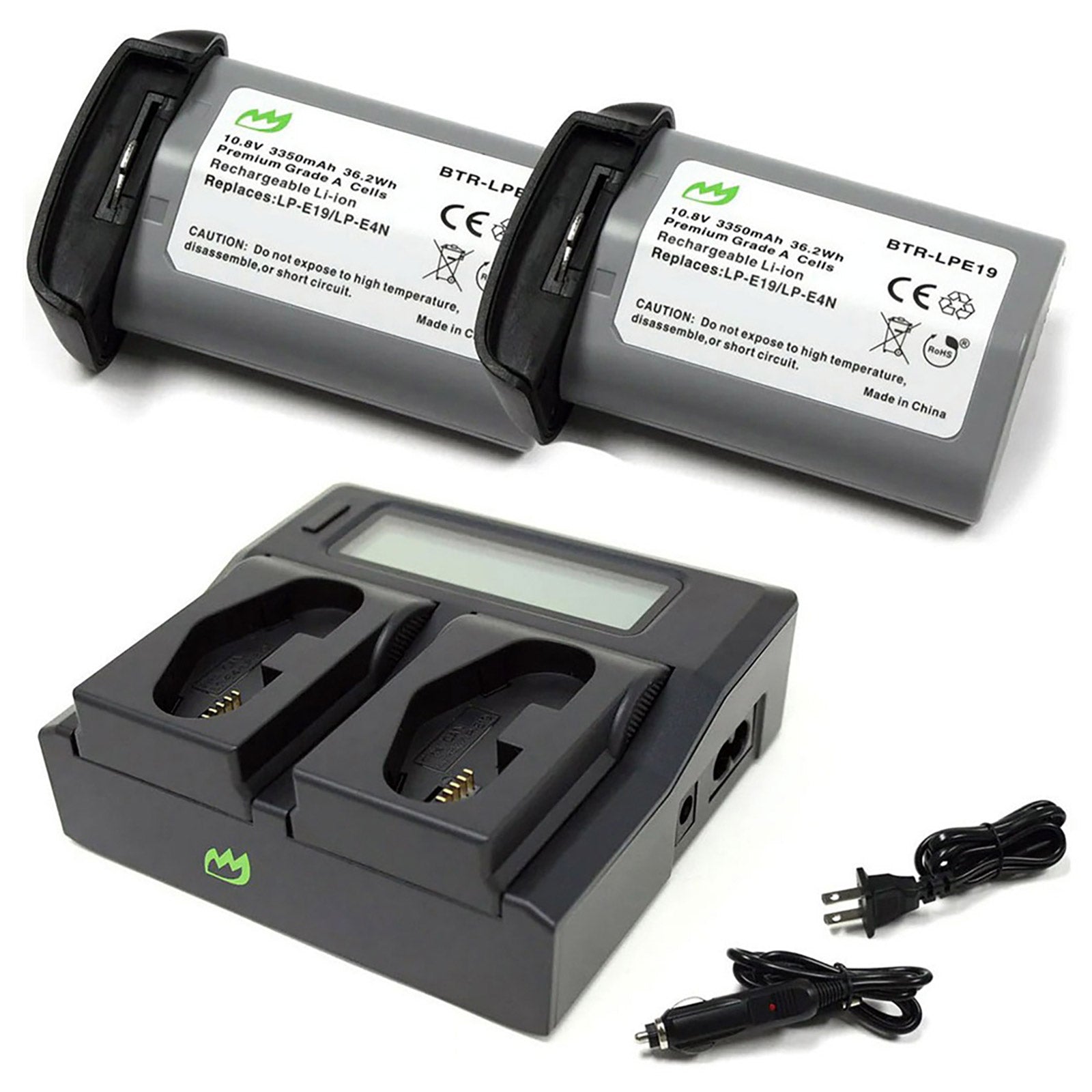 (2-Pack) Canon EOS R1 Battery 3350mAh & Dual Charger – NextBatteries.com