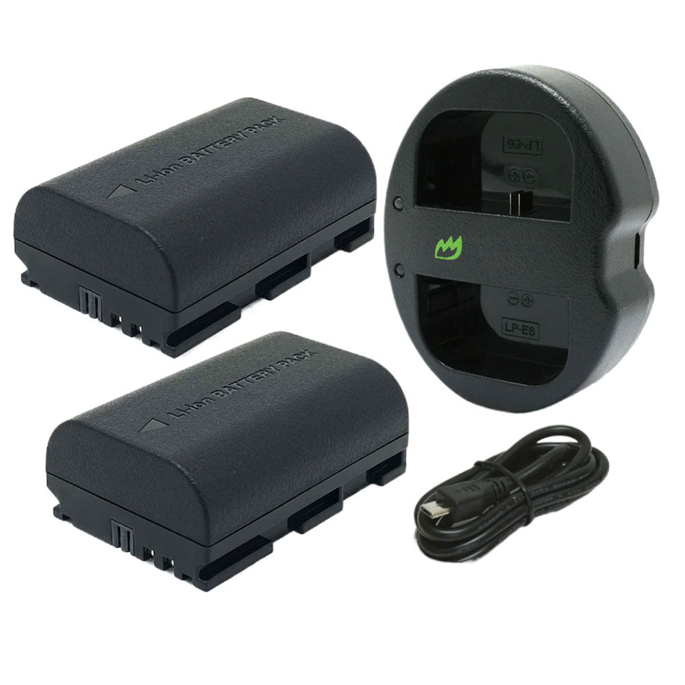(2-Pack) Canon EOS R Battery 2600mAh & Dual Charger – NextBatteries.com