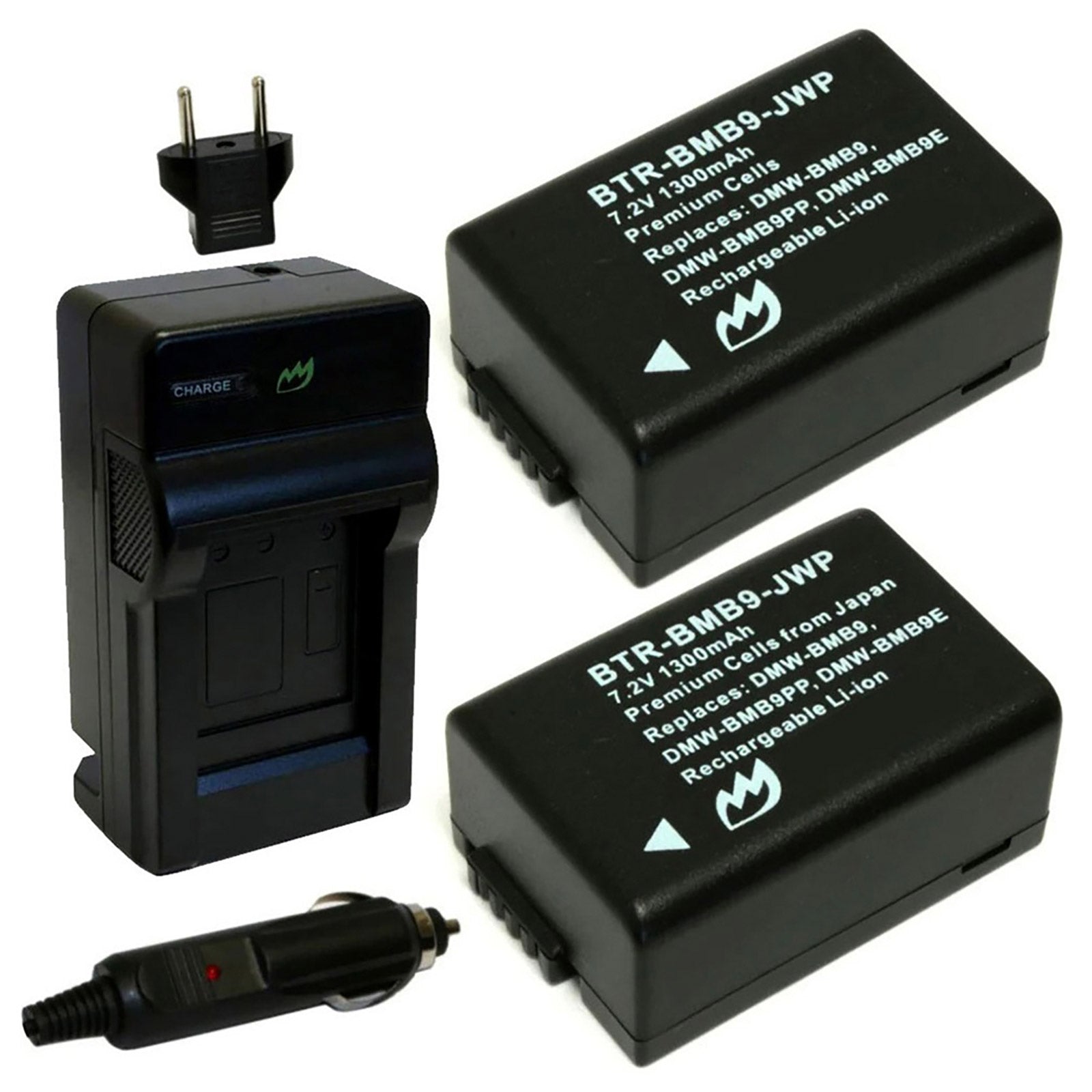 (2-Pack) Panasonic Lumix DMC-FZ45 Battery 1300mAh & Charger ...