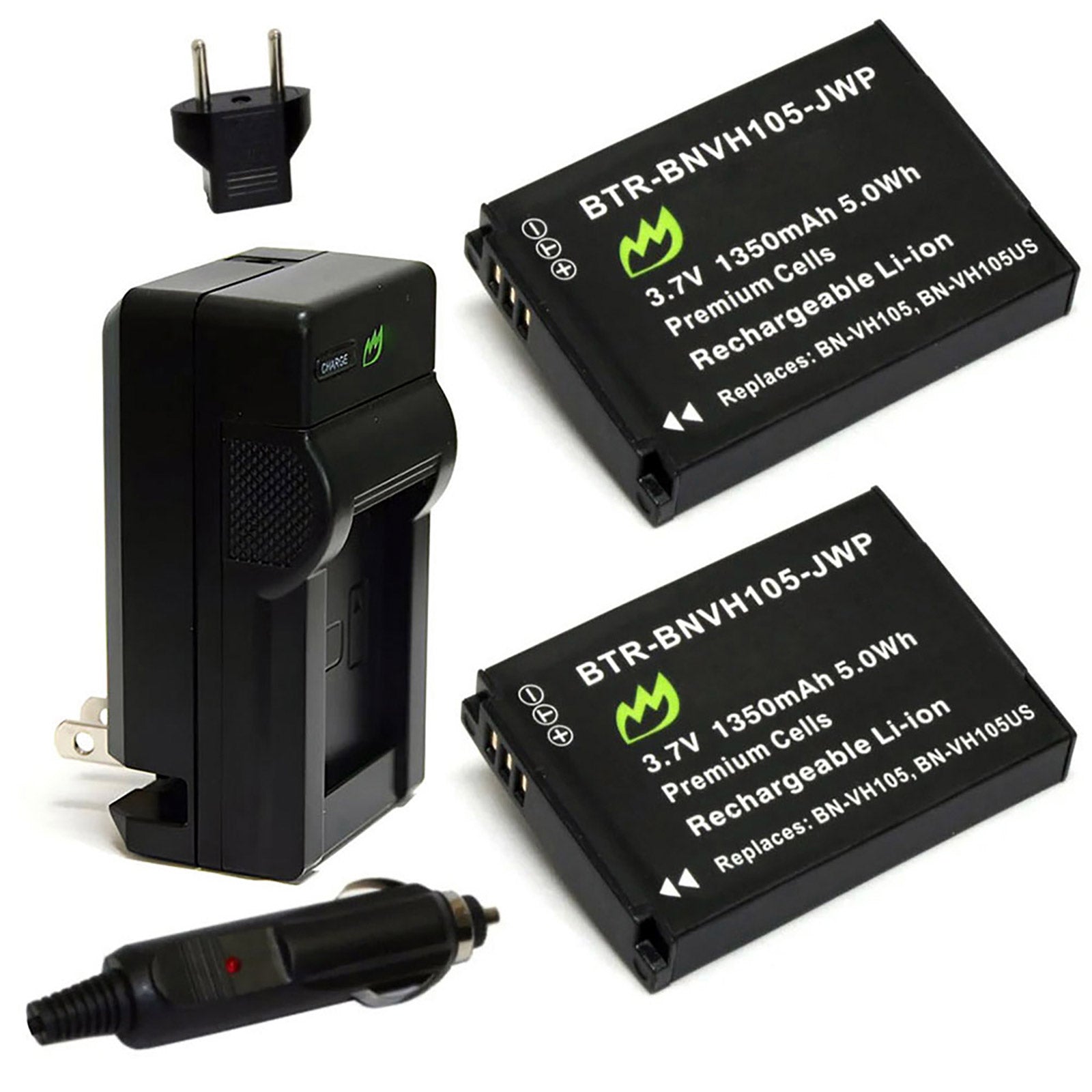 (2-Pack) JVC GC-XA2 ADIXXION Battery 1350mAh & Charger – NextBatteries.com