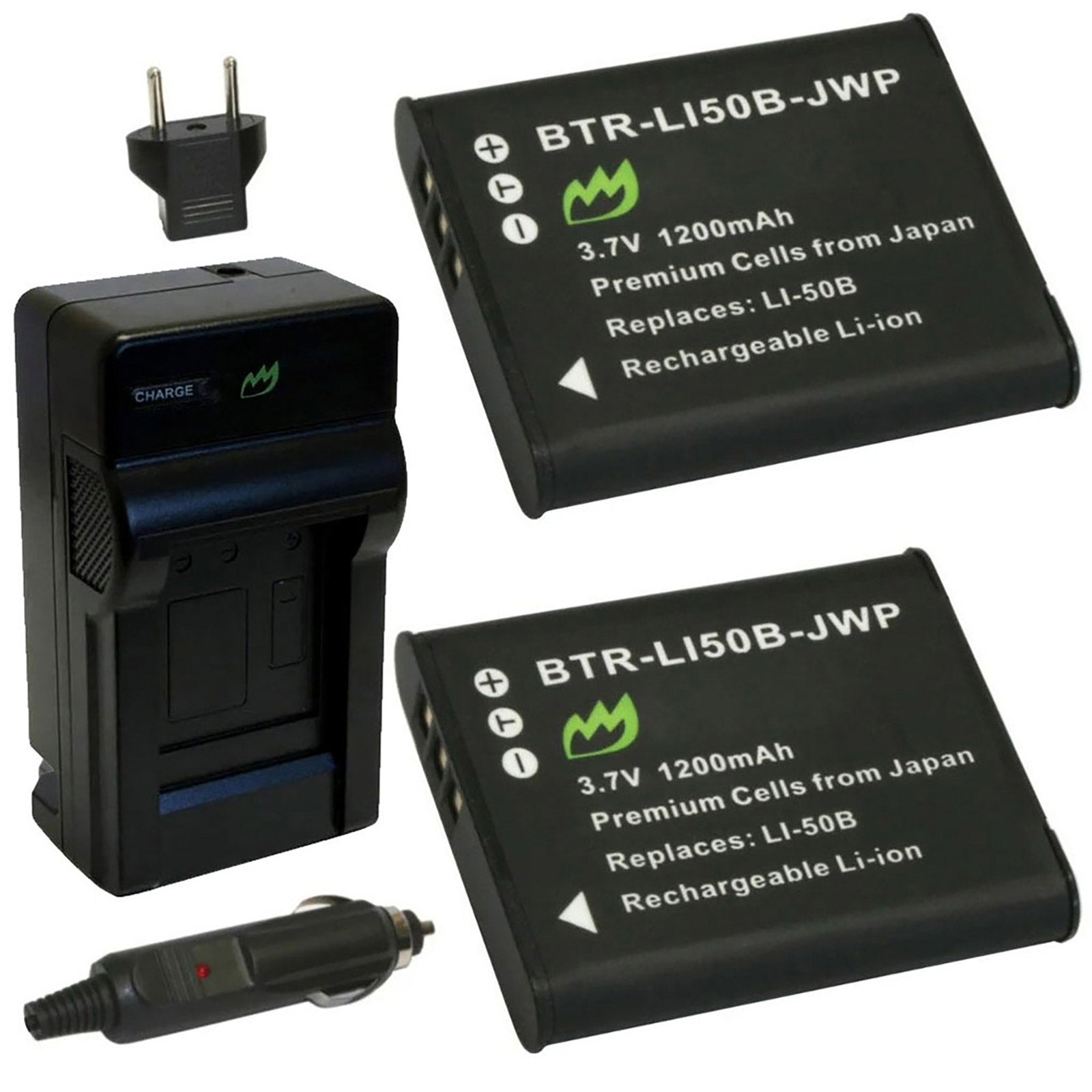 (2-Pack) Casio Exilim EX-TR300 Battery 1200mAh & Charger ...