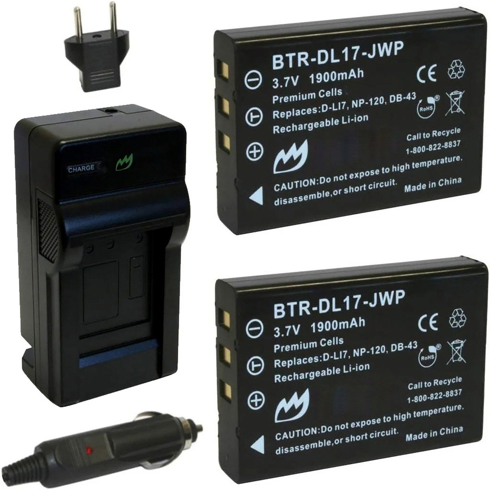 (2-Pack) Toshiba Camileo X100 Battery 1900mAh & Charger – NextBatteries.com