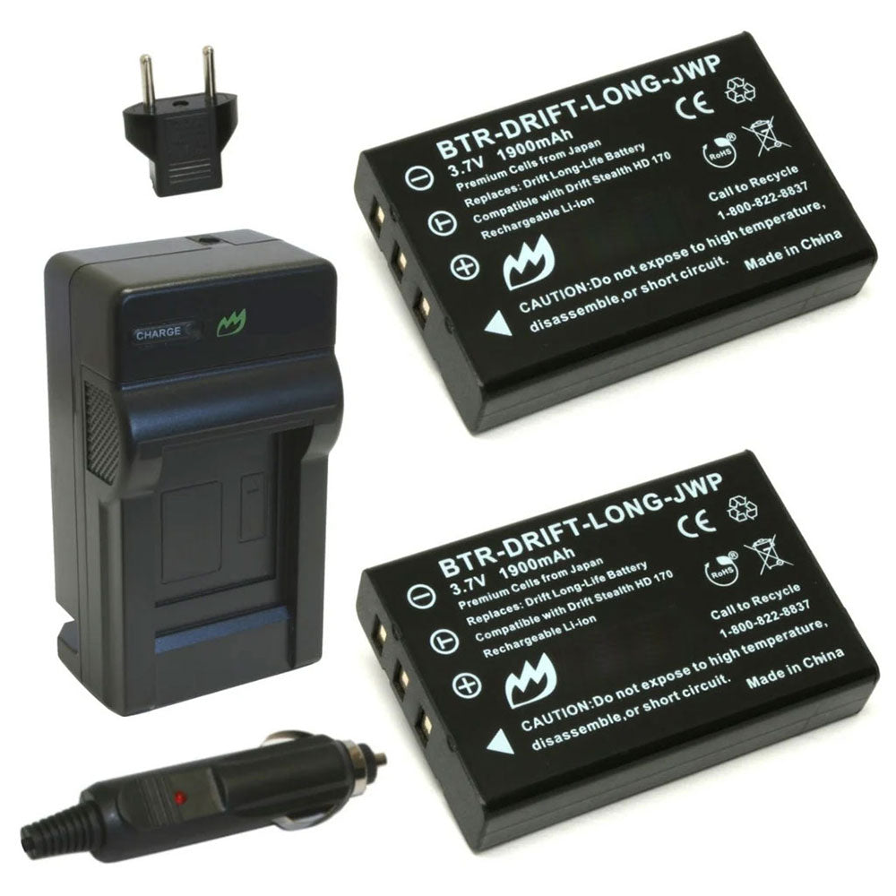 (2-Pack) Drift LLBAT Replacement Battery 1900mAh & Charger ...