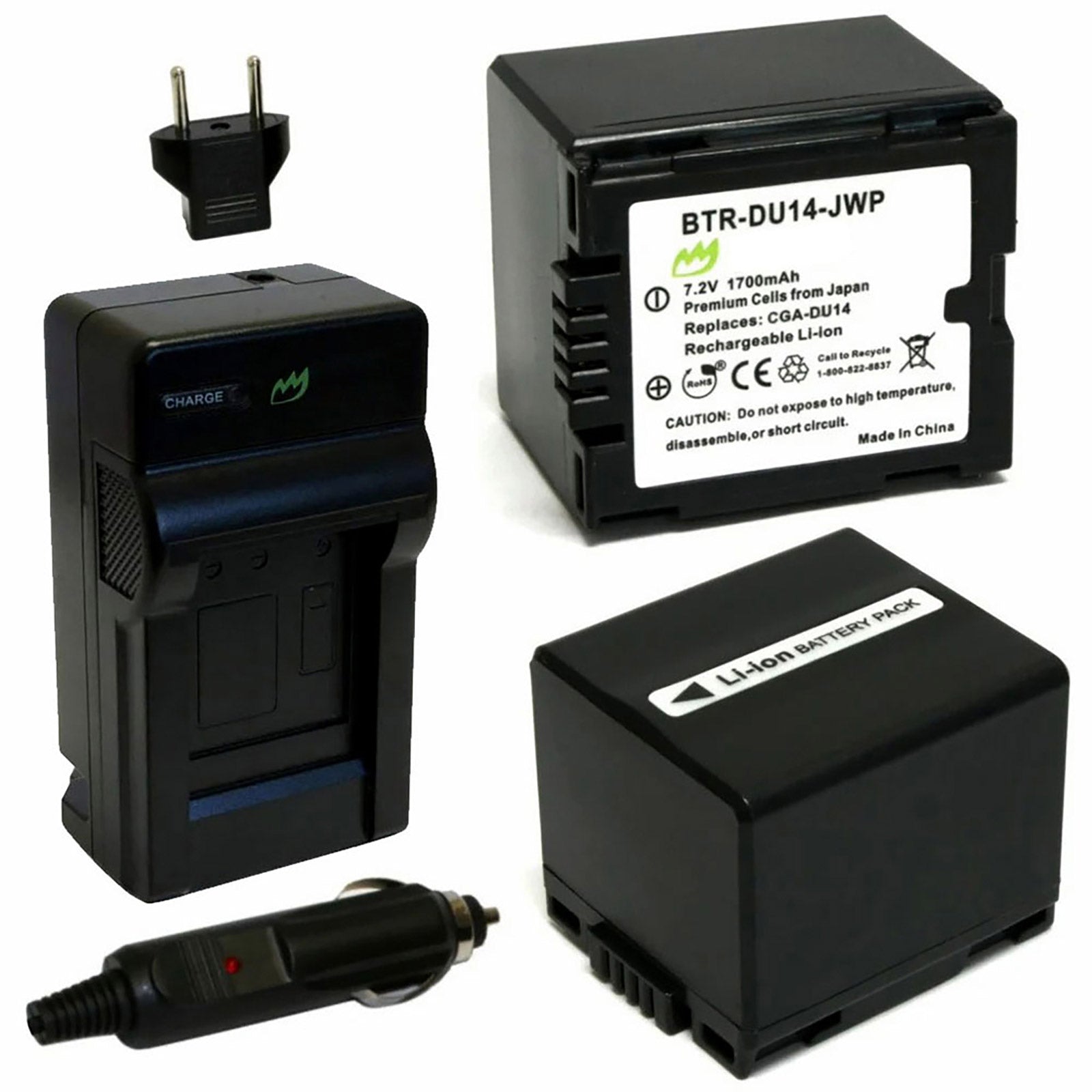 (2-Pack) Panasonic NV-GS500 Battery 1700mAh & Charger – NextBatteries.com