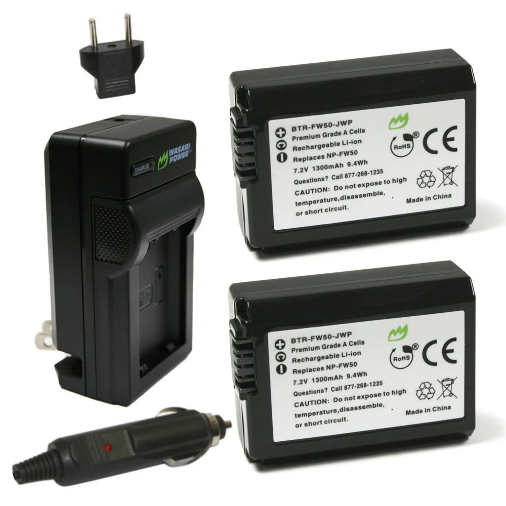 (2-Pack) Sony Alpha a6100 Battery 1300mAh & Charger – NextBatteries.com