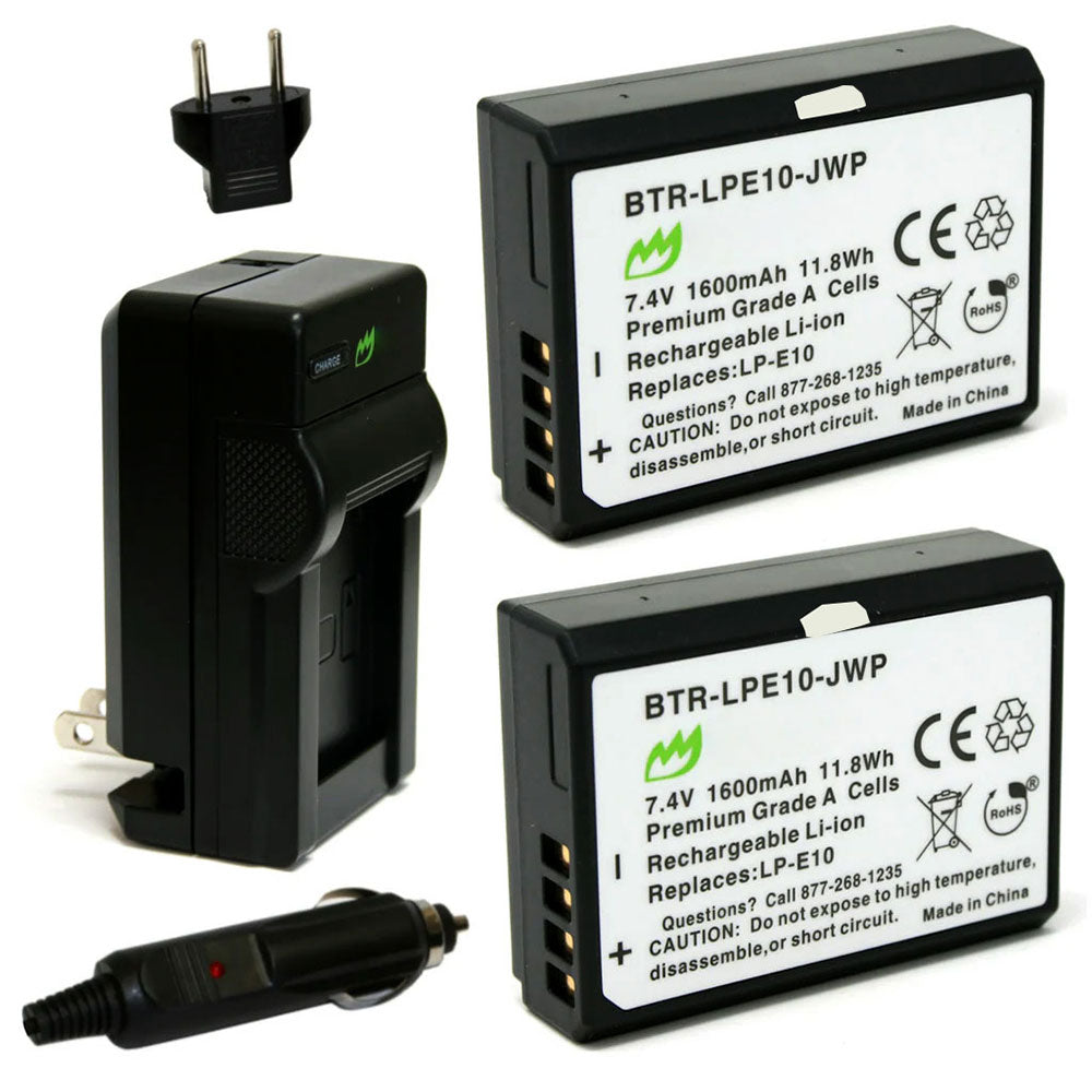 (2-Pack) Canon EOS Rebel T6 Battery 1600mAh & Charger – NextBatteries.com