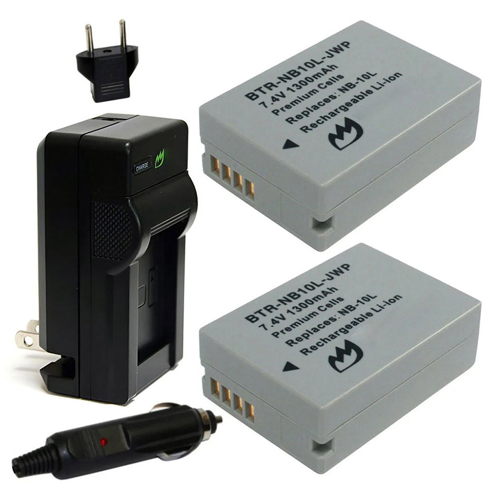 (2-Pack) Canon PowerShot SX60 HS Battery 1300mAh & Charger ...