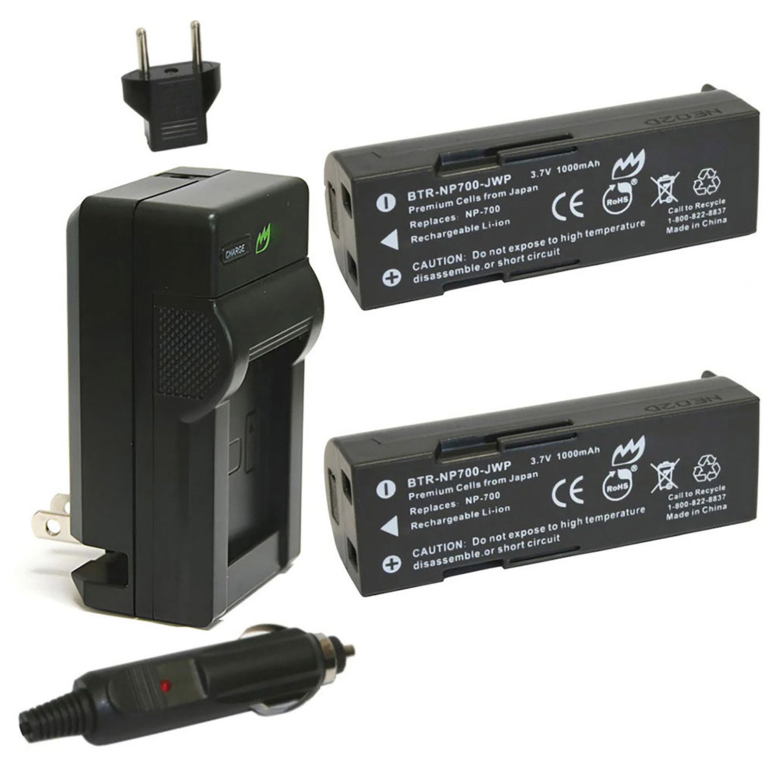 (2-Pack) Konica Minolta NP-700 Battery 1000mAh & Charger ...