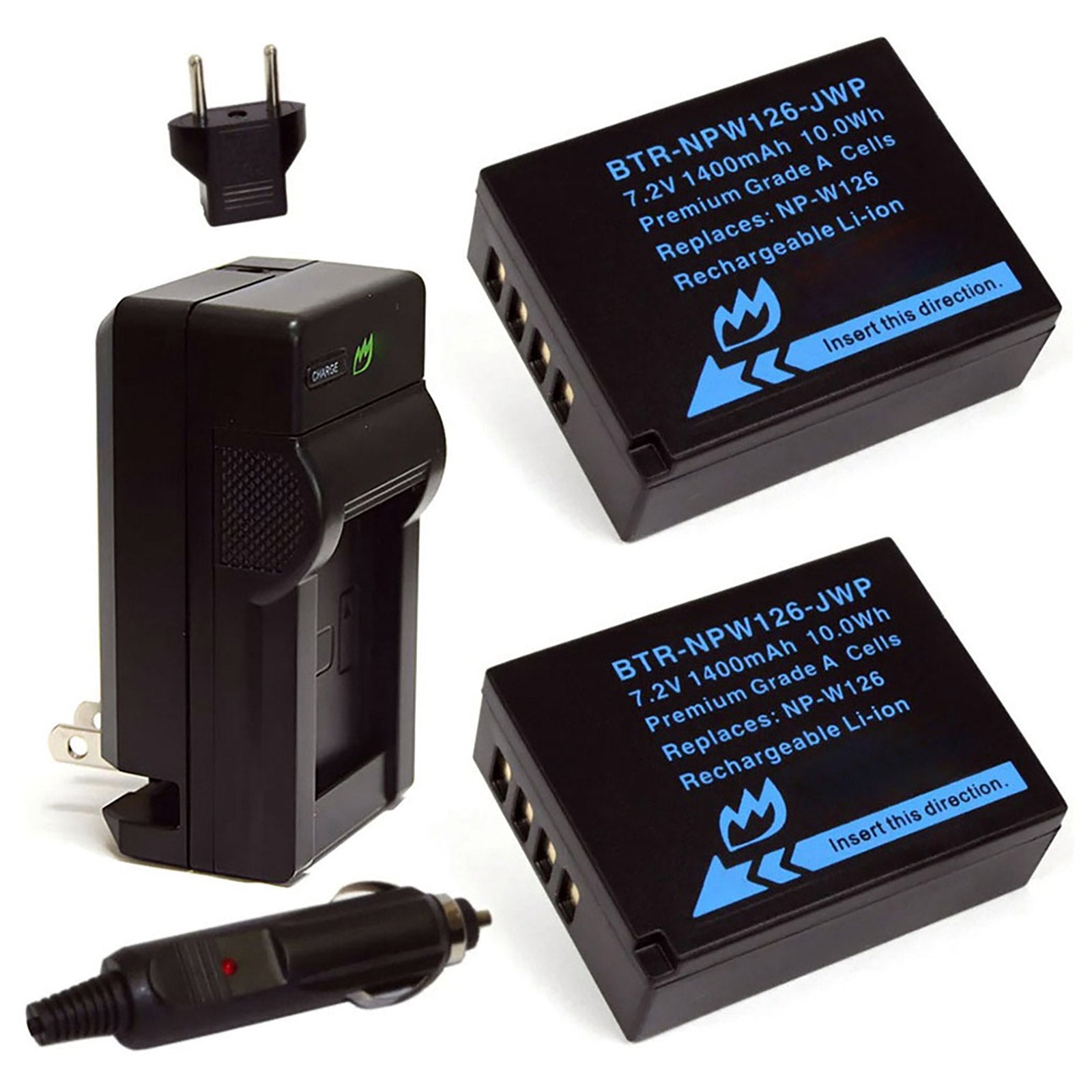(2-Pack) Fujifilm NP-W126S Battery 1400mAh & Charger – NextBatteries.com