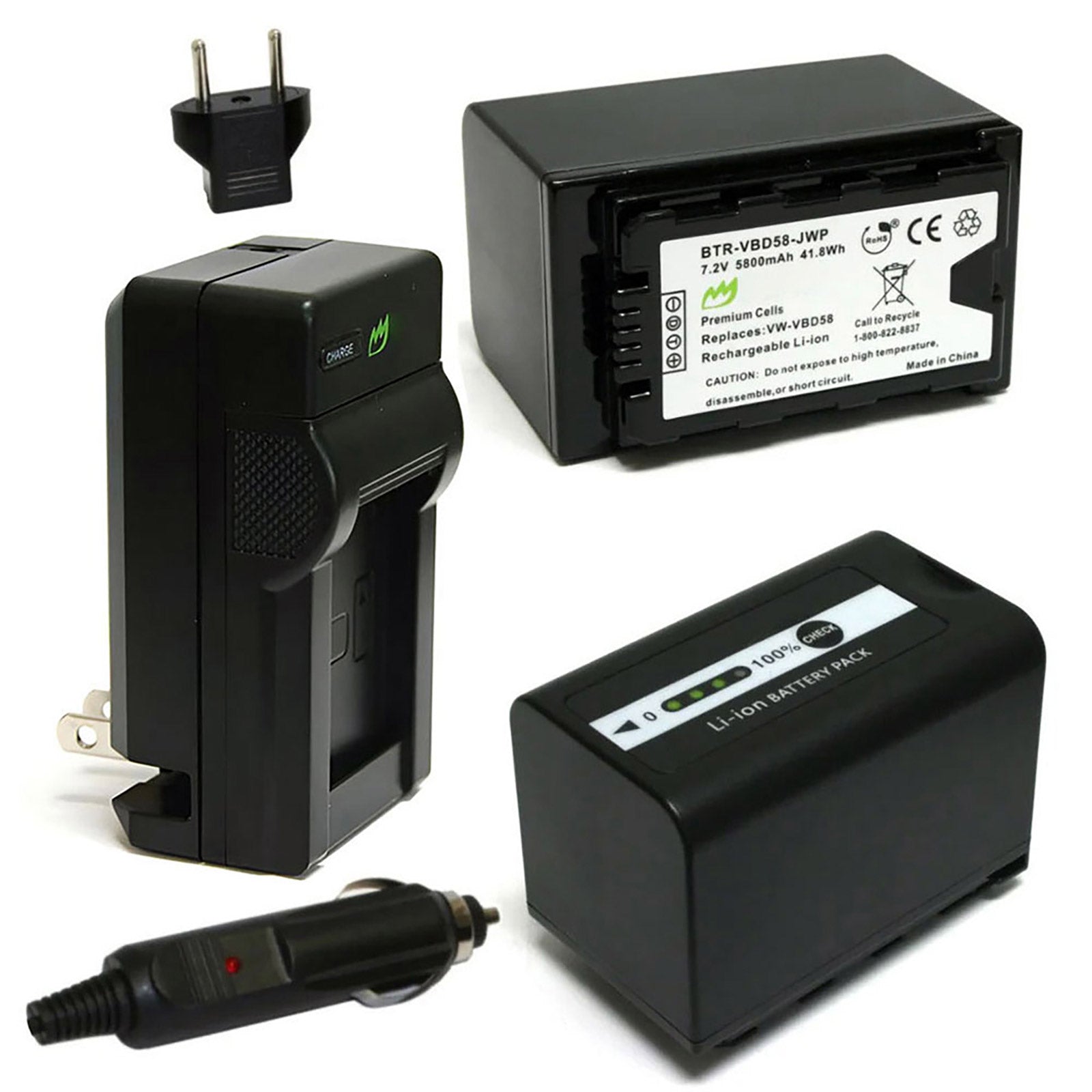 (2-Pack) Panasonic HC-MDH2 Battery 5800mAh & Charger – NextBatteries.com