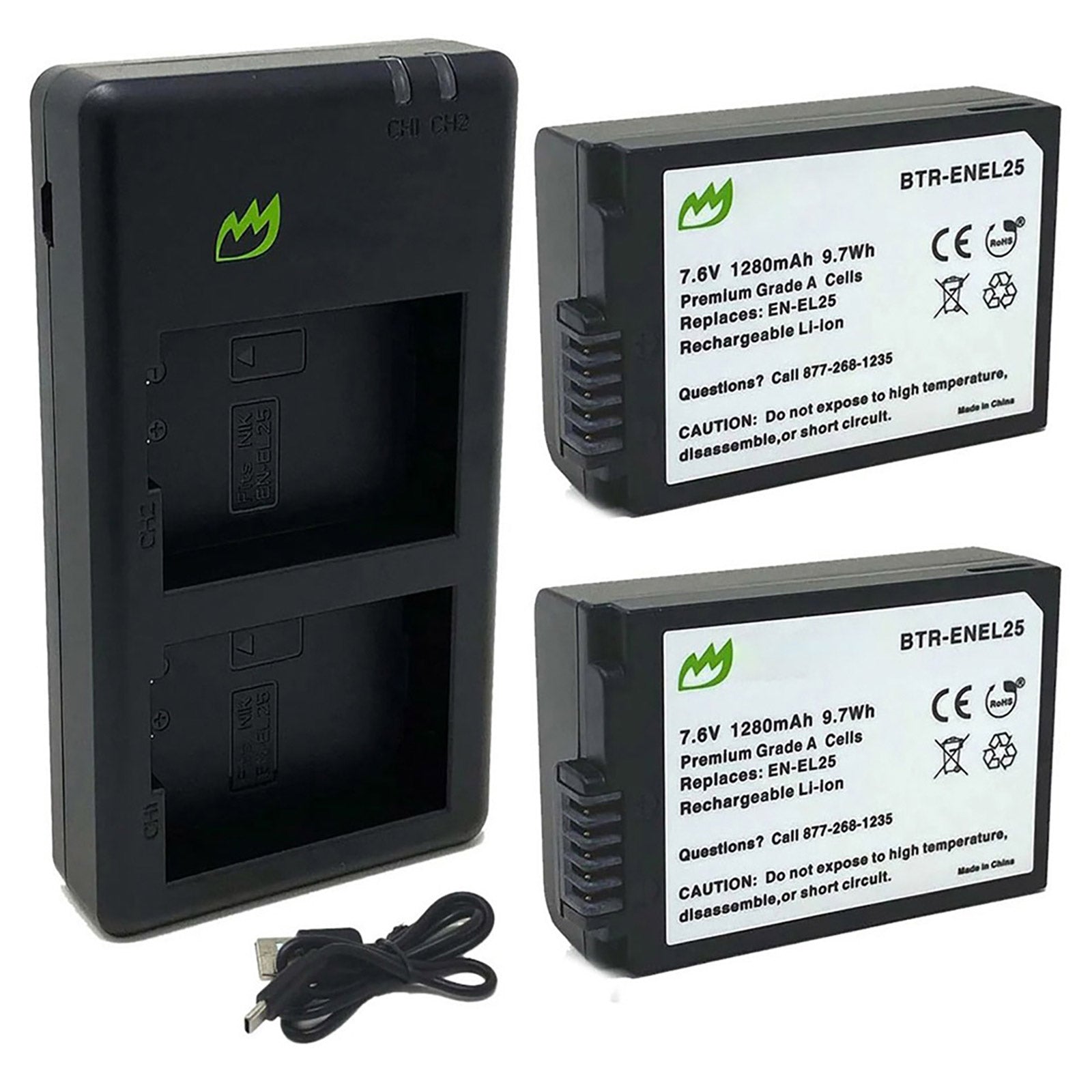 (2-Pack) Nikon Zfc Battery 1280mAh & USB Dual Charger – NextBatteries.com