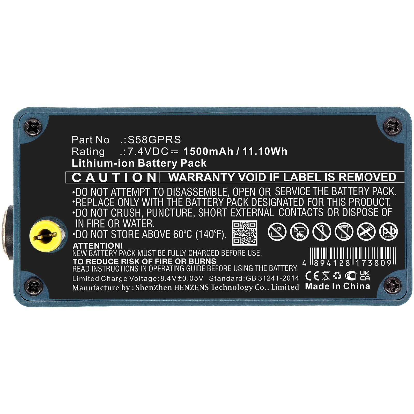 Pax S58GPRS, S58 Replacement Battery 1500mAh Li-ion – NextBatteries.com