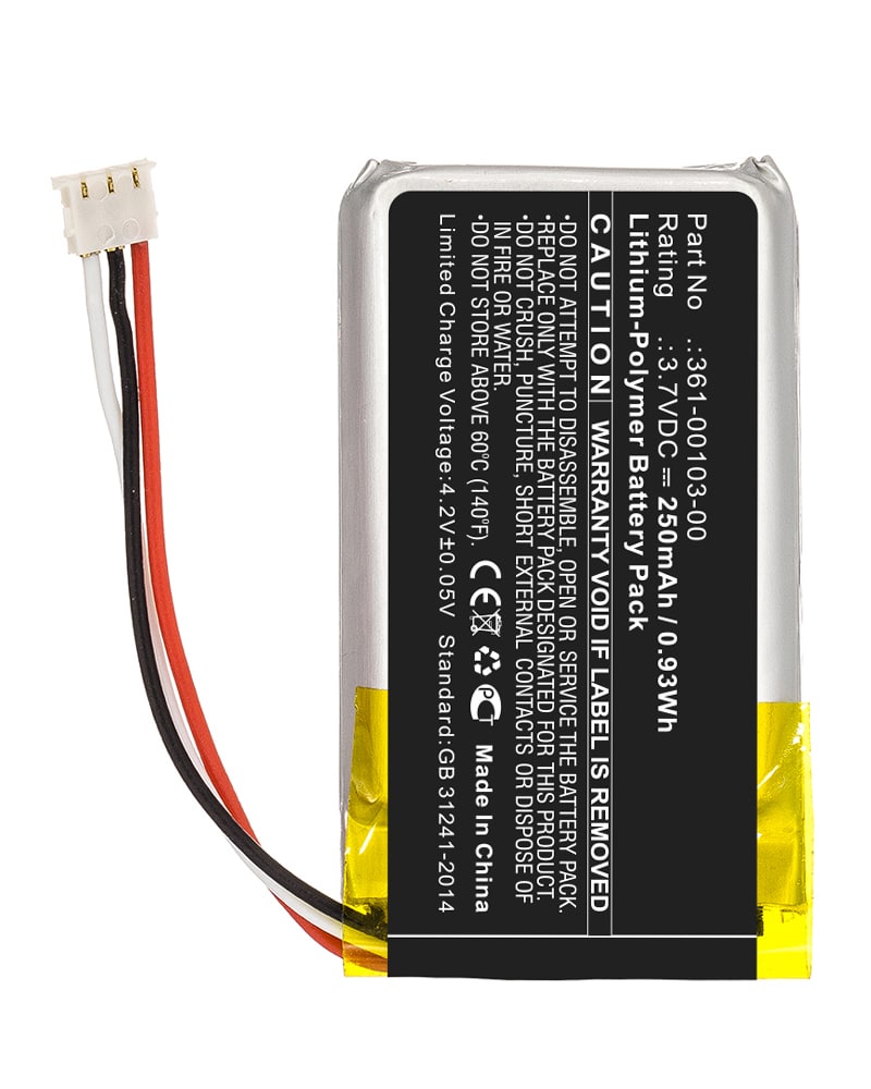 Garmin 361-00103-00, Dash Cam 45, DashCam 45 Replacement Battery 250mAh ...