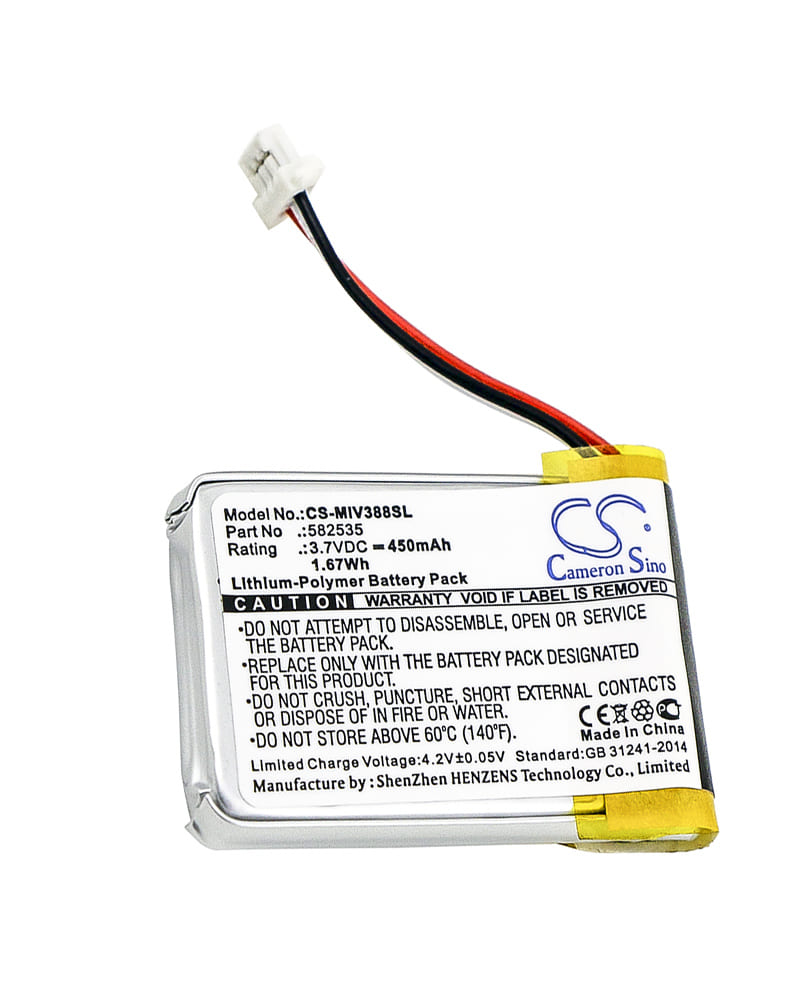 Abee M3, V31, V35, V51 Replacement Battery 450mAh Li-Polymer ...
